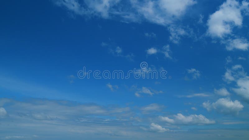 Floating Fluffy Clouds. Two Layers of Cloudiness. Blue Summer Sky with ...