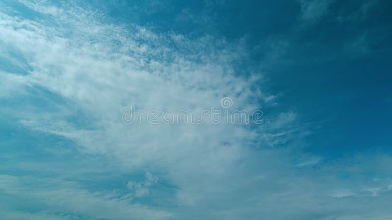 Floating Fluffy Clouds. Two Layers of Cloudiness. Blue Summer Sky with ...
