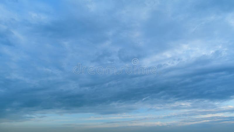 Floating Fluffy Clouds. Two Layers of Cloudiness. Blue Summer Sky with ...