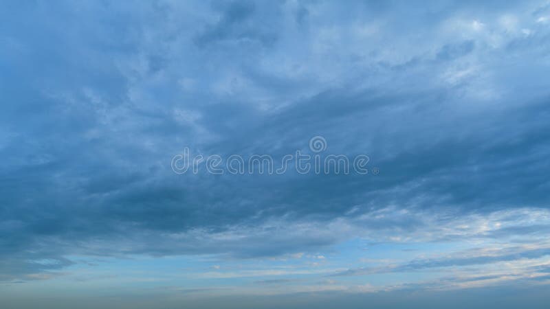 Floating Fluffy Clouds. Two Layers of Cloudiness. Blue Summer Sky with ...