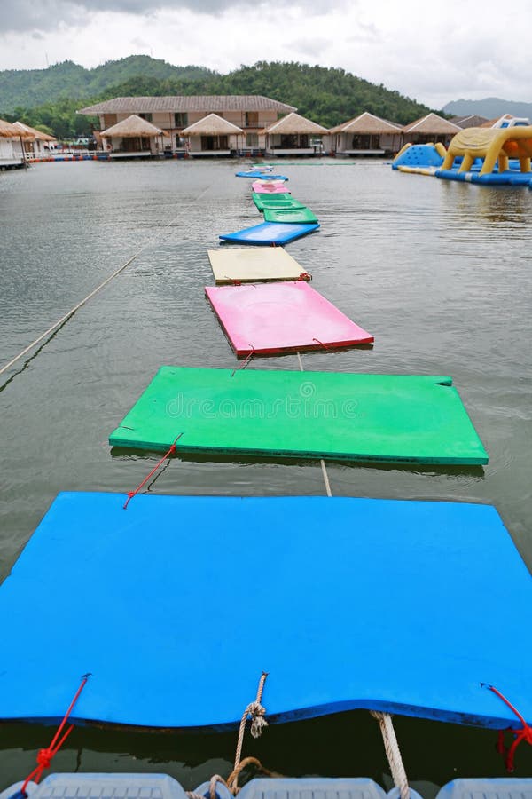 Floating Foam Mattress Pathway on the Water Stock Photo - Image of ...