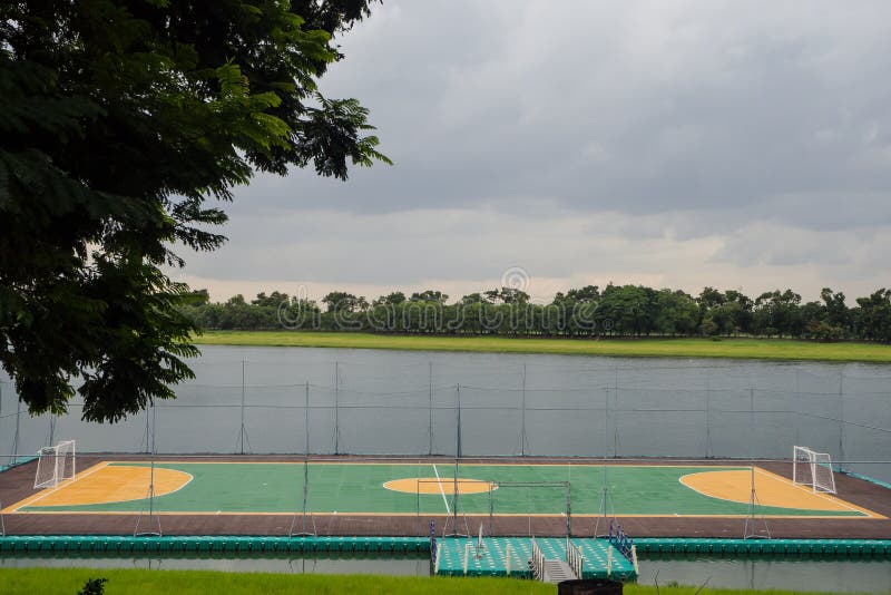 Floating Football Field in Thailand Stock Photo - Image of ocean ...