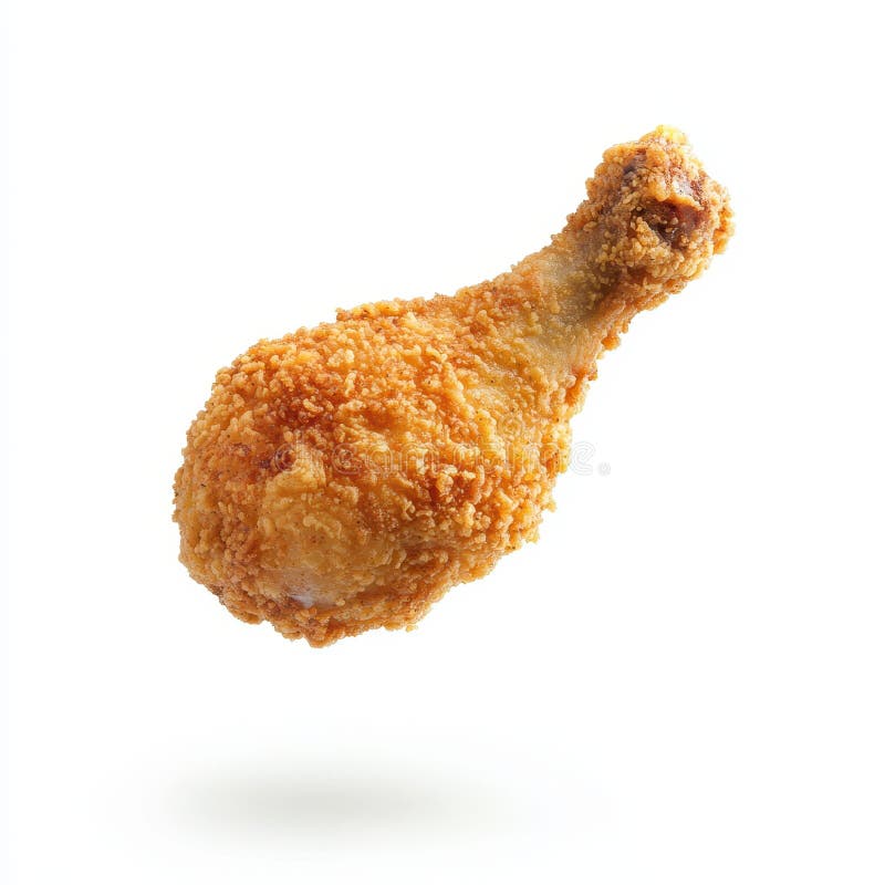 A Floating Fried Chicken Drumstick, Showcasing Its Crispy Texture and ...
