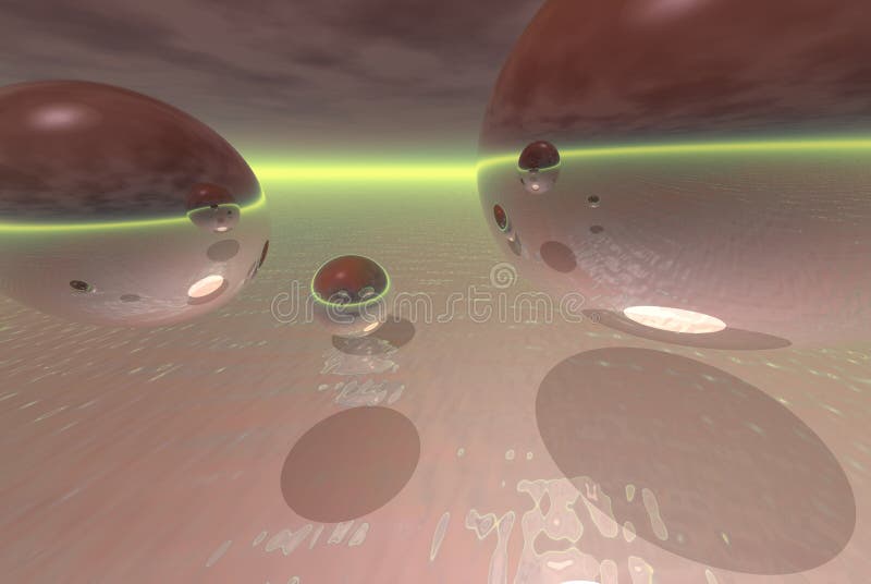 Floating galactic globes stock illustration. Illustration of marbles ...