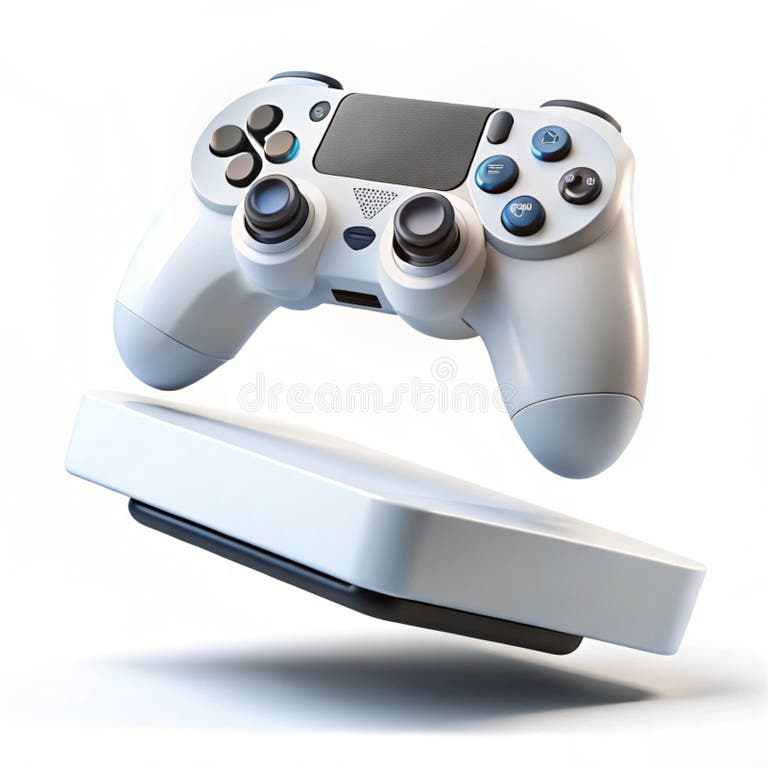 Floating Gaming Console with Animated Buttons Stock Illustration ...