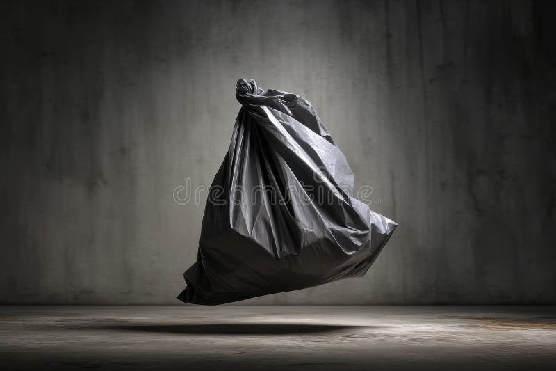 Floating Garbage Bag Abstract Studio Light Stylized Contrast Dramatic ...