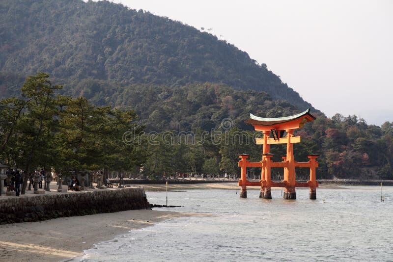 Floating Gate of Itsukushima Shrine Stock Image - Image of hiroshima ...