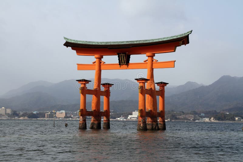 Floating Gate of Itsukushima Shrine Stock Photo - Image of seto, views ...
