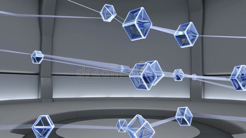 Floating Geometric Shapes in a Sleek, Minimalistic Environment Create a ...