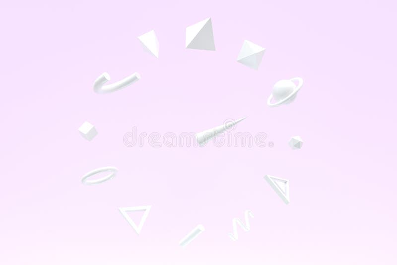 Floating Geometries, Creative Background, 3d Rendering Stock ...