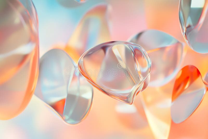 Floating Glass Shapes in an Abstract Art Piece Stock Illustration ...