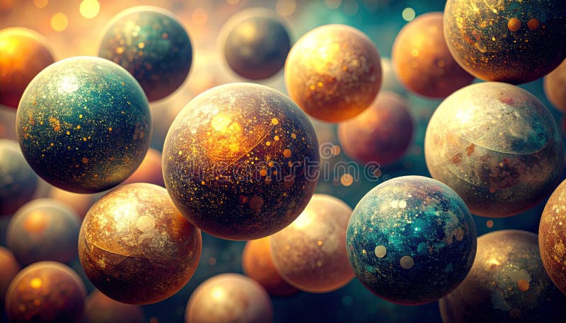 Floating Glittery Spheres Abstract Background Stock Illustration ...