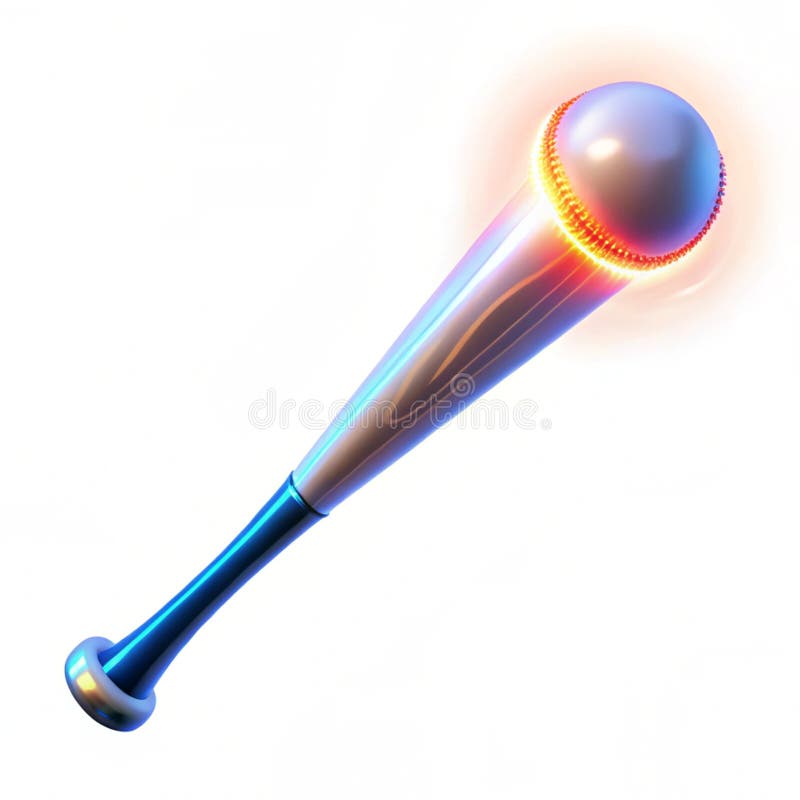 Floating Glowing Baseball Bat with Animated Swing Effect Stock ...