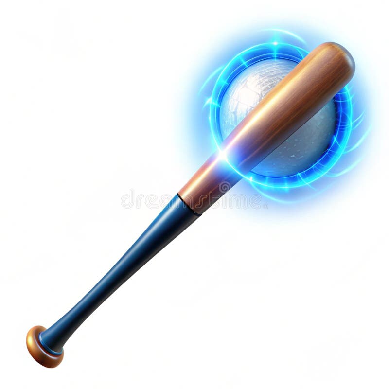 Floating Glowing Baseball Bat with Animated Swing Effect Stock ...