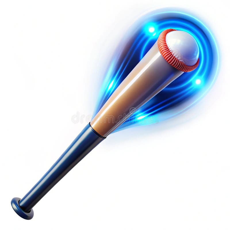 Floating Glowing Baseball Bat with Rotating Motion Effect Stock ...