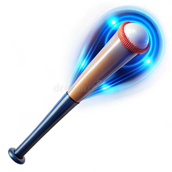Floating Glowing Baseball Bat with Rotating Motion Effect Stock ...