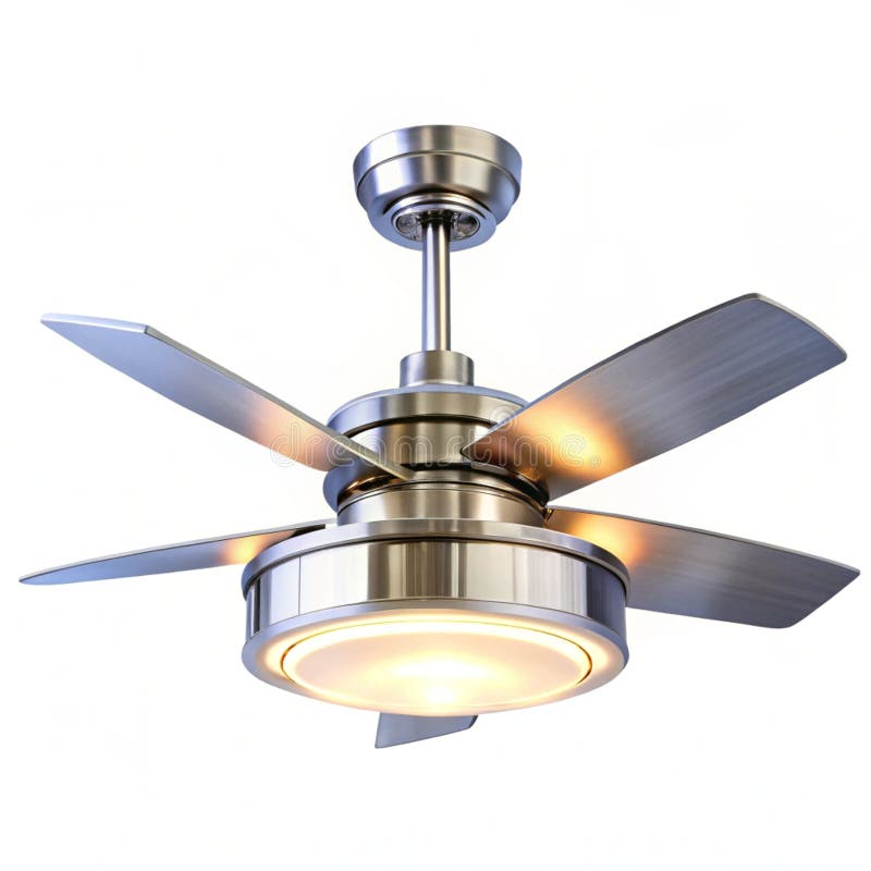 Floating Glowing Ceiling Fan with Rotating Blades Stock Illustration ...