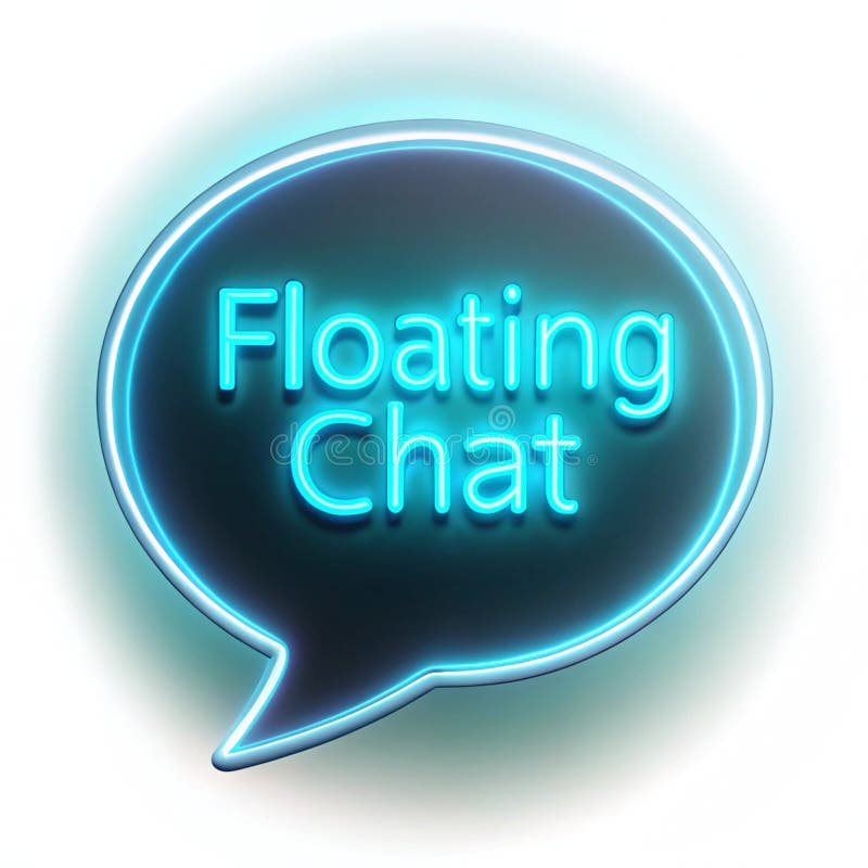 Floating Glowing Chat Bubble with Animated Speech Stock Illustration ...