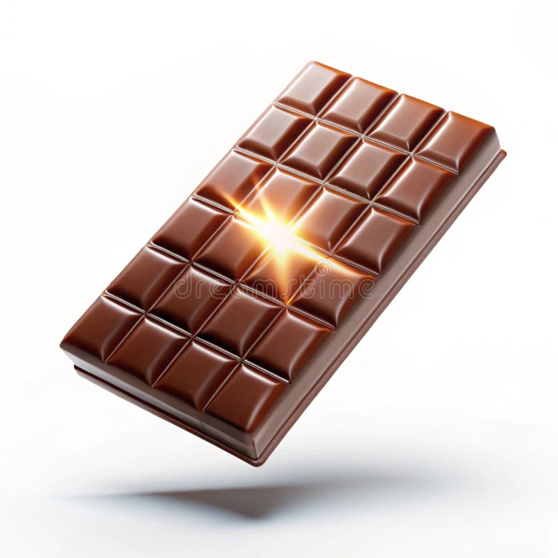 Floating Glowing Chocolate Bar with Rotating Wrapper Stock Illustration ...