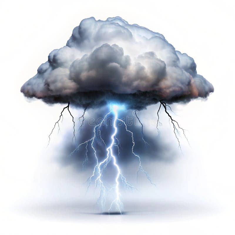 Floating Glowing Cloud with Animated Lightning Effect Stock ...