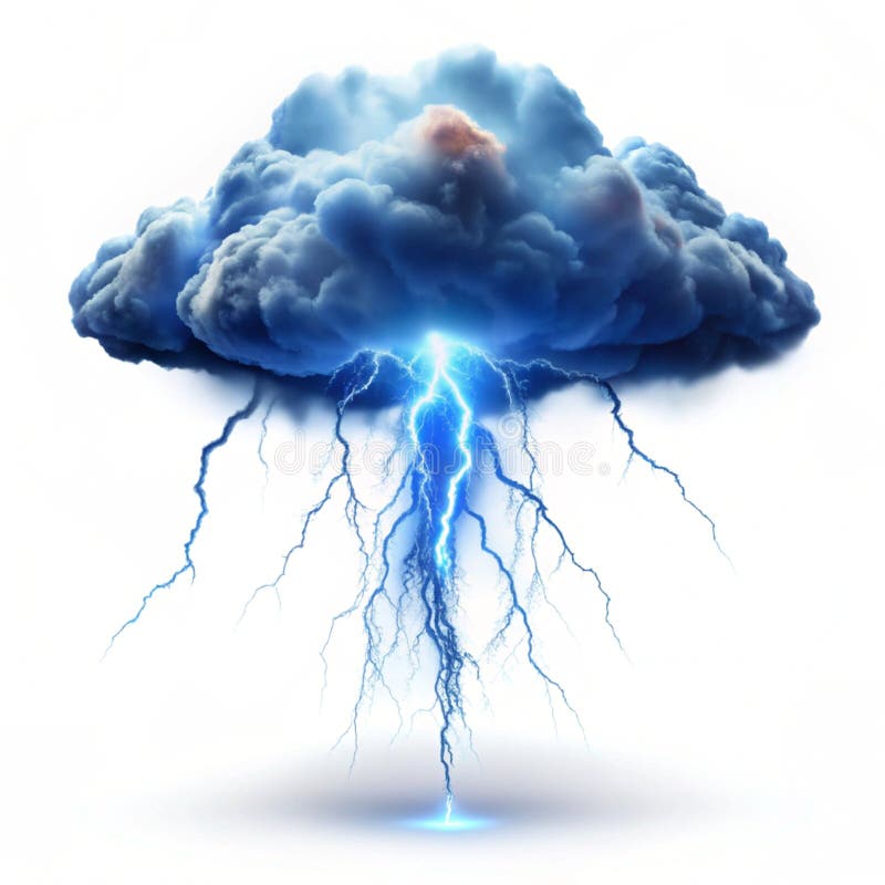 Floating Glowing Cloud with Animated Lightning Strikes Stock ...