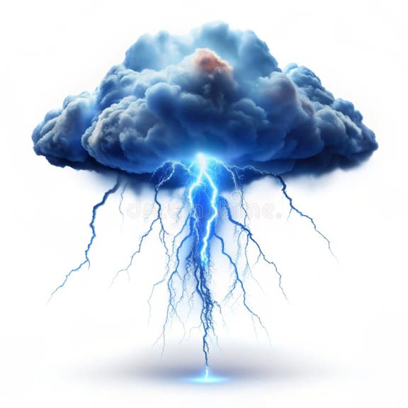 Floating Glowing Cloud with Animated Lightning Strikes Stock ...