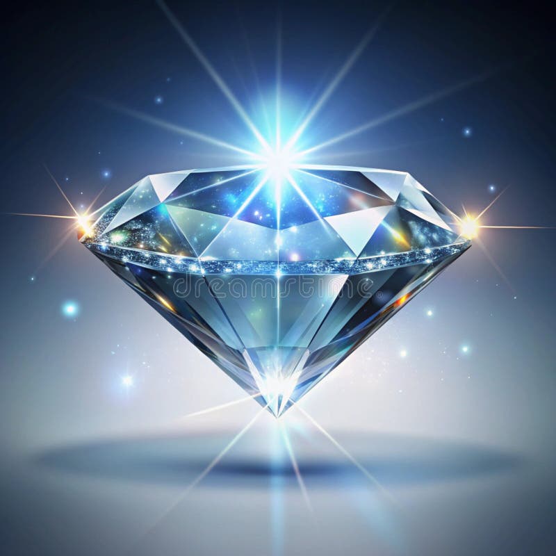 Floating Glowing Diamond with Animated Sparkle Effect Stock ...