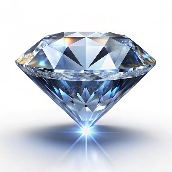 Floating Glowing Diamond with Rotating Shine Stock Illustration ...