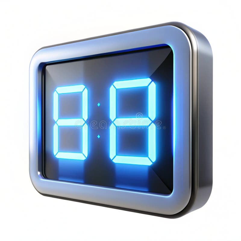 Floating Glowing Digital Clock with Animated Time Changes Stock ...