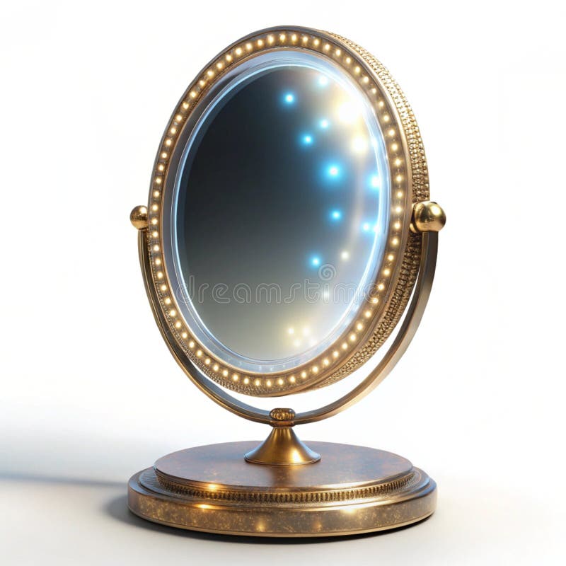 Floating Glowing Enchanted Mirror with Rotating Reflection Stock ...