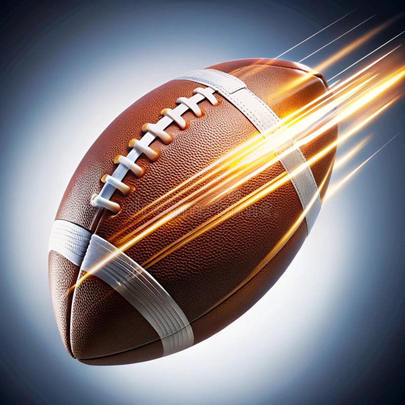 Floating Glowing Football with Motion Trails Stock Illustration ...