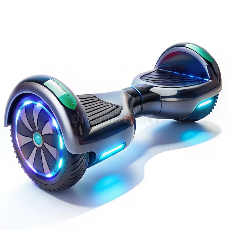 Floating Glowing Futuristic Hoverboard with Animated Motion Stock ...