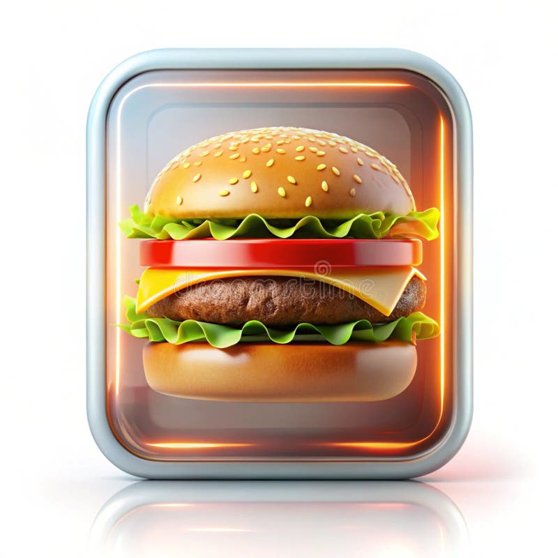 Floating Glowing Hamburger Menu with Animated Slide-out Effect Stock ...