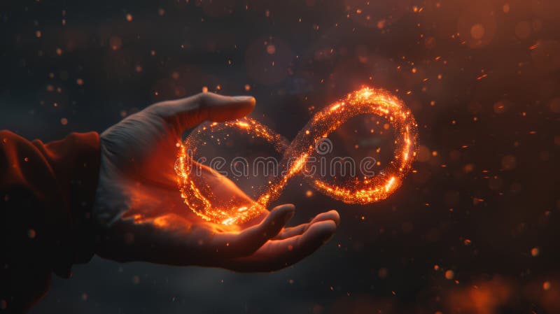 The Floating Glowing Infinity.AI Generated Image Stock Photo - Image of ...