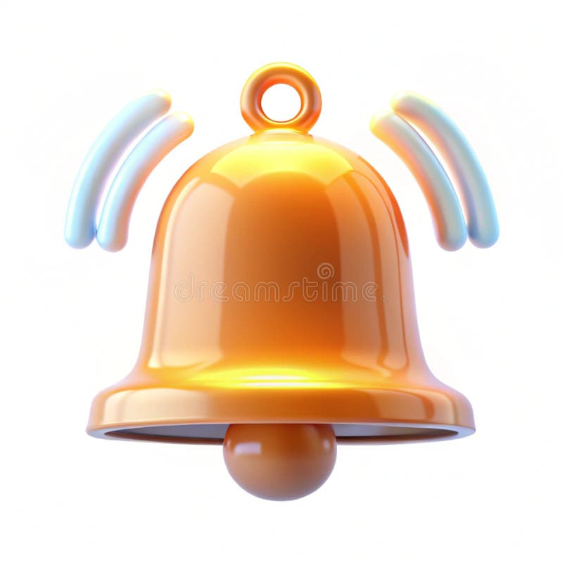 Floating Glowing Notification Bell with Animated Ring Stock ...