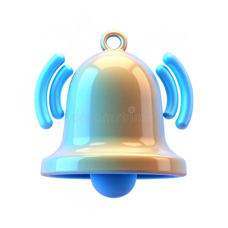 Floating Glowing Notification Bell with Animated Ring Stock ...