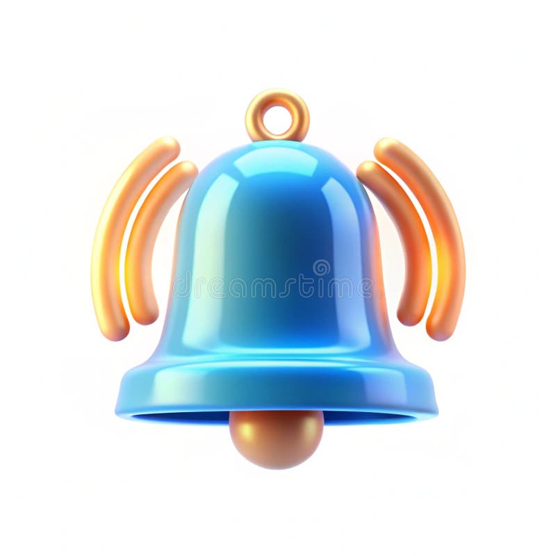 Floating Glowing Notification Bell with Animated Ring Stock ...