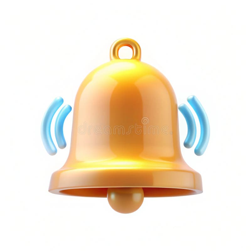 Floating Glowing Notification Bell with Animated Ring Stock ...
