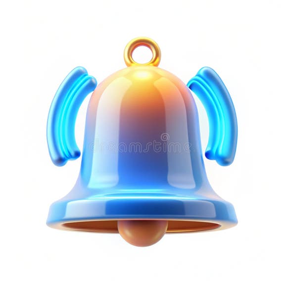 Floating Glowing Notification Bell with Animated Ring Stock ...