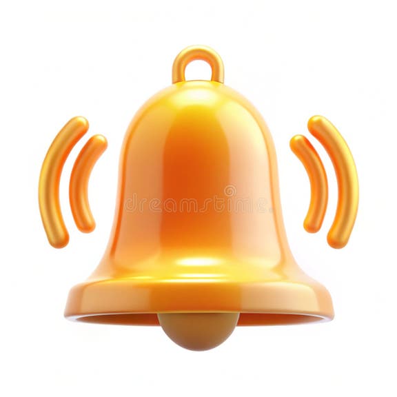 Floating Glowing Notification Bell with Ringing Sound Effect Stock ...