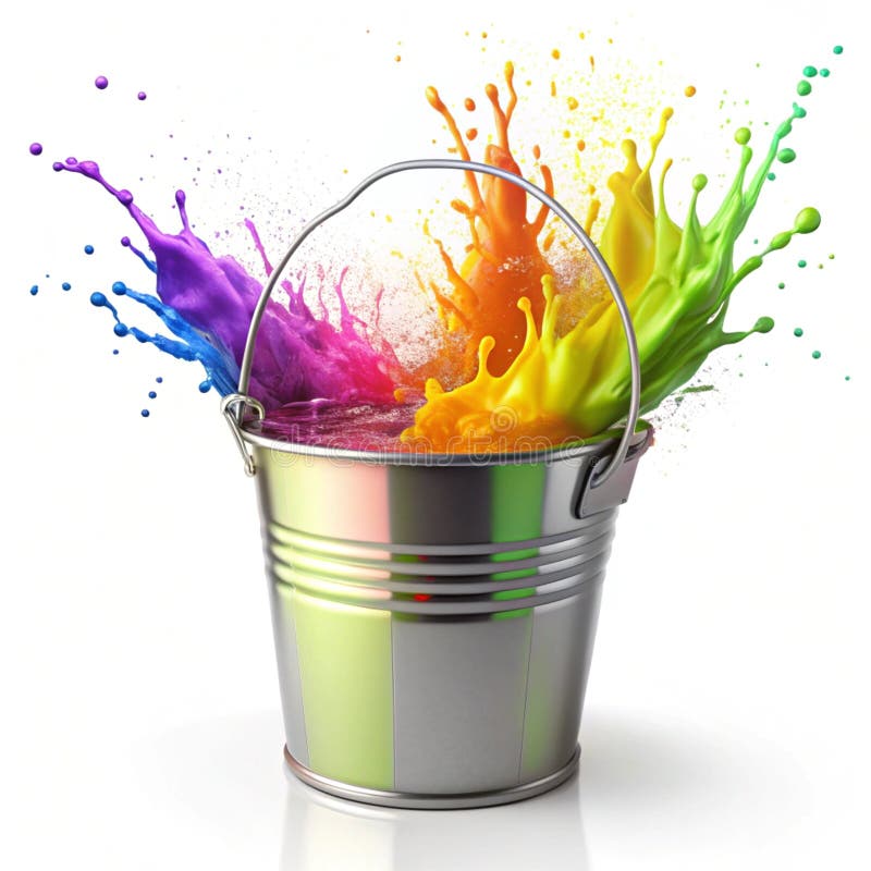 Floating Glowing Paint Bucket Stock Illustrations – 2 Floating Glowing ...