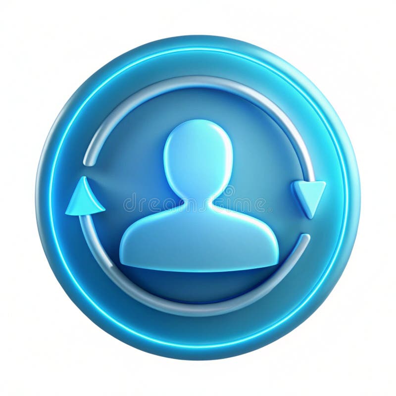 Floating Glowing Profile Icon with Rotating Avatar Stock Illustration ...