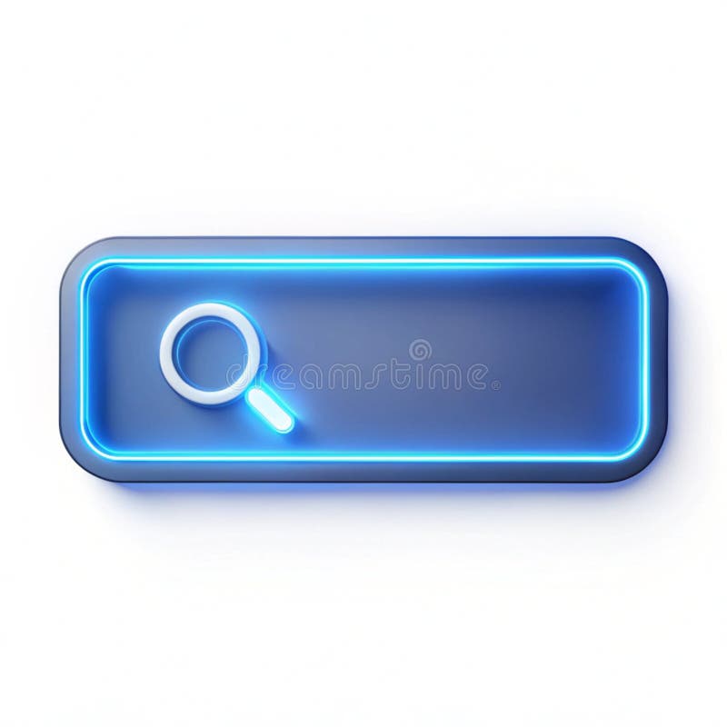 Floating Glowing Search Icon with Animated Search Bar Stock ...