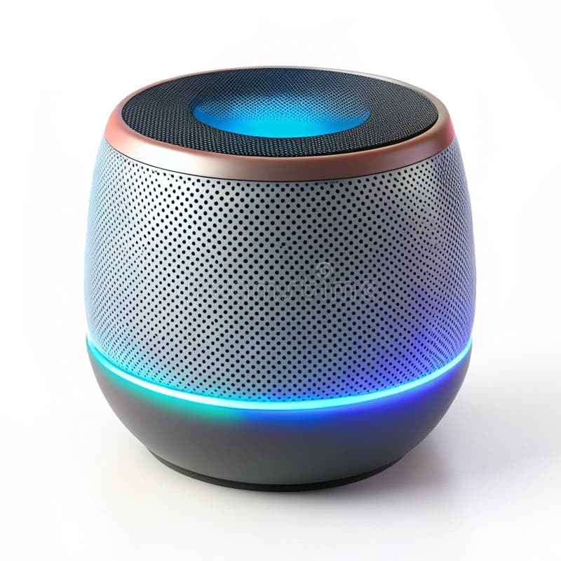 Floating Glowing Smart Speaker with Animated Sound Effect Stock ...