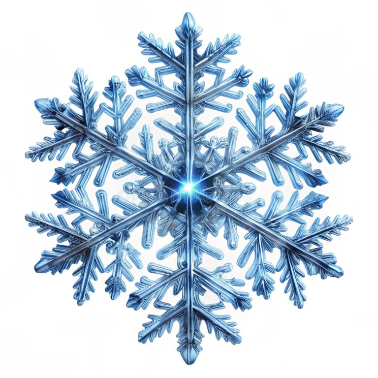 Floating Glowing Snowflake with Rotating Trails Stock Illustration ...
