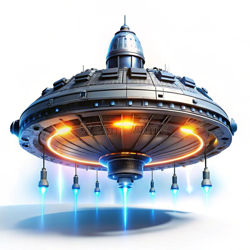 Floating Glowing Spaceship Stock Illustrations – 672 Floating Glowing ...