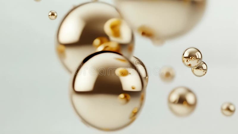 Floating Gold Bubbles in Smooth Reflection Stock Video - Video of ...