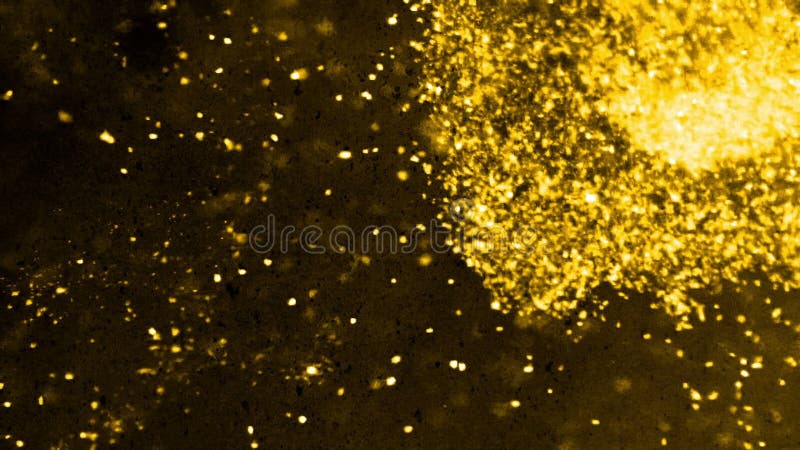 Floating Gold Nuggets and Black Dust Particles on a Nebulous Background ...