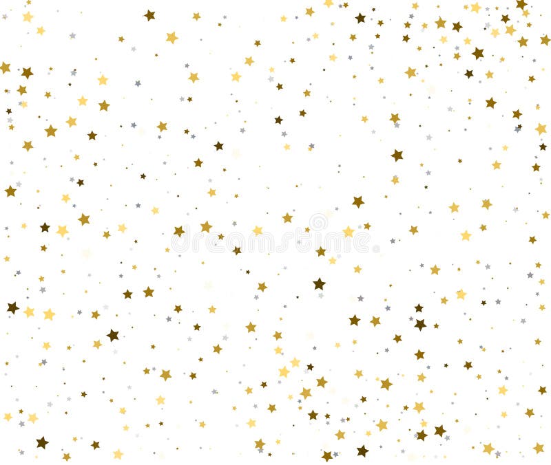 Floating Gold and Silver Stars on White for Holiday Design Concepts ...