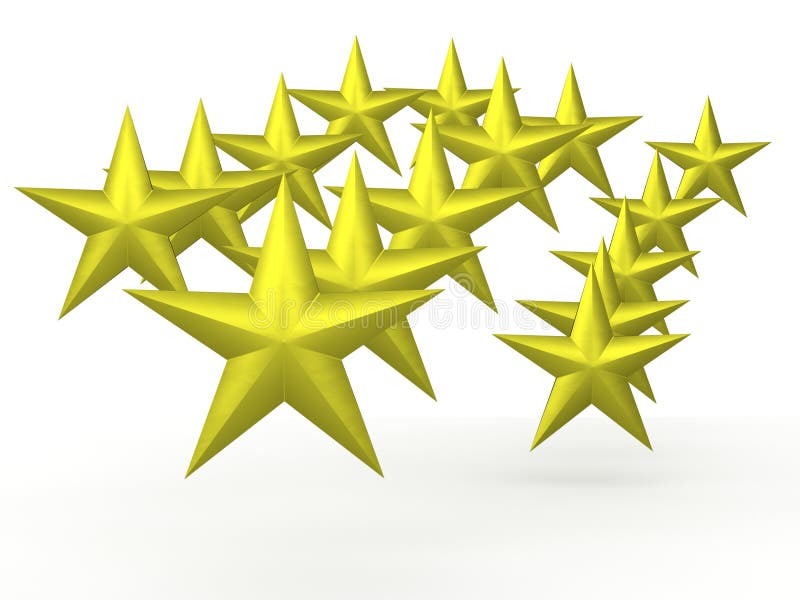 Floating Gold Stars on White Background Stock Illustration ...